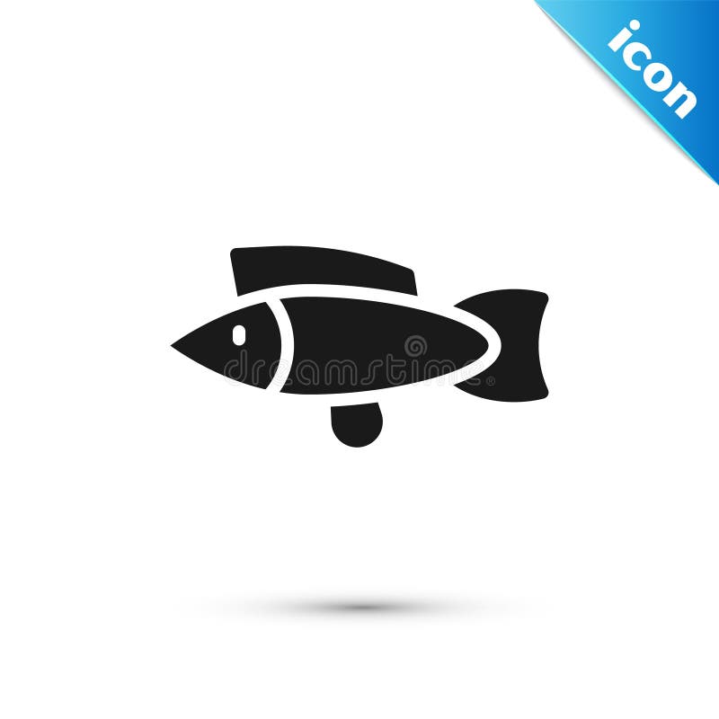 Grey Fish Icon Isolated on White Background. Vector Stock Vector ...