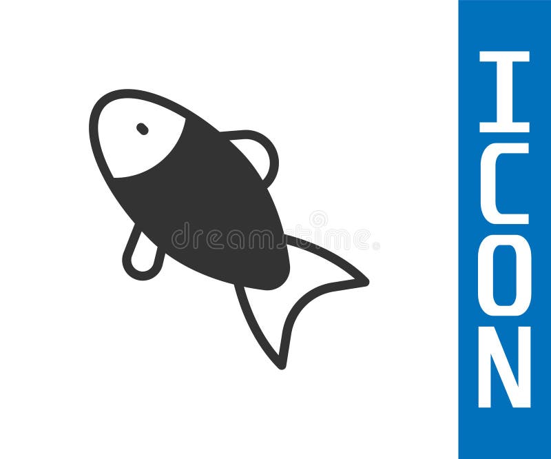 Grey Fish Icon Isolated on White Background. Vector Stock Vector ...