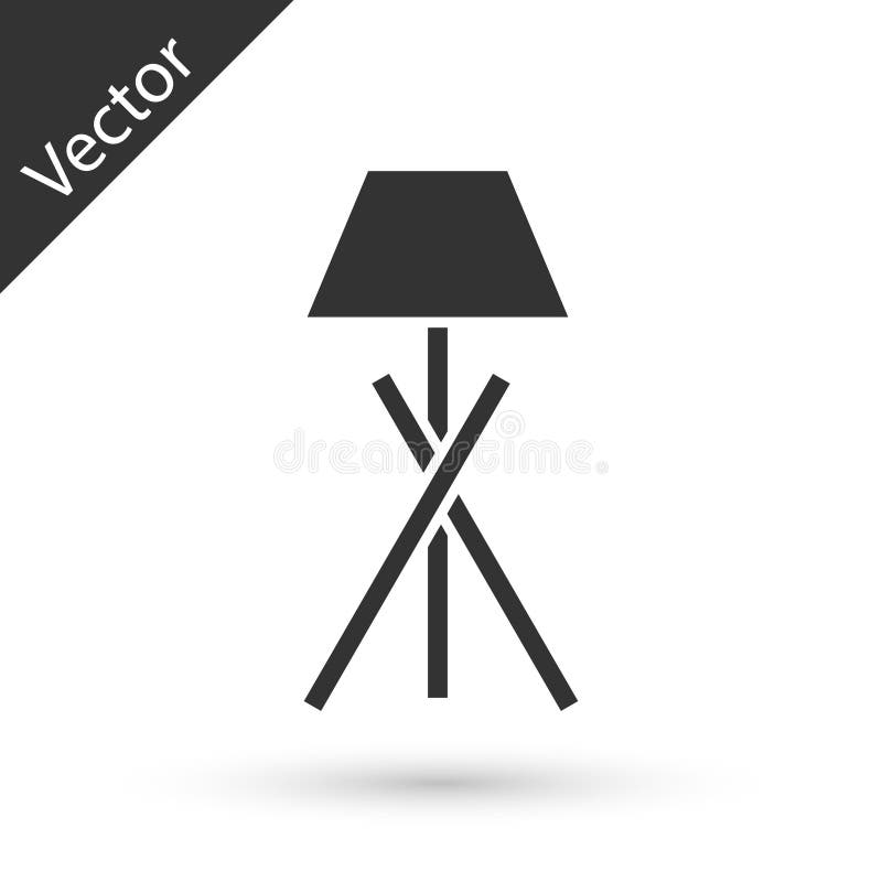 Grey Floor Lamp Icon Isolated on White Background. Vector Stock Vector ...