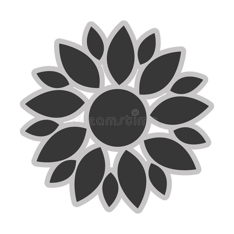 Grey flower icon stock illustration. Illustration of group - 73307332
