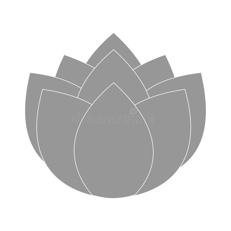 Grey flower icon stock illustration. Illustration of drawing - 73307084