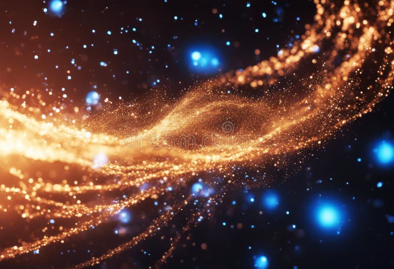 Grey Flying Particles Glowing Blue Whirlwind Cyan Glow Particle Stock ...