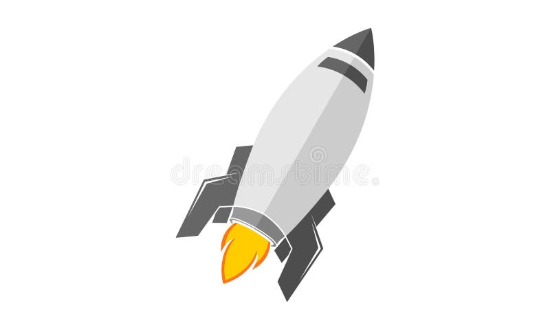 Grey Flying Rocket Vector Design Stock Vector - Illustration of plane ...