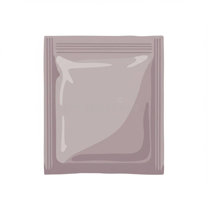 Grey Foil Sachet Packaging Mockup on White Stock Illustration ...