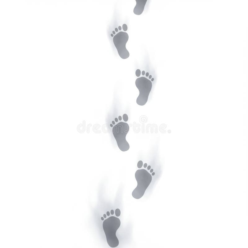 Grey Footprints Fading on White Background Stock Illustration ...
