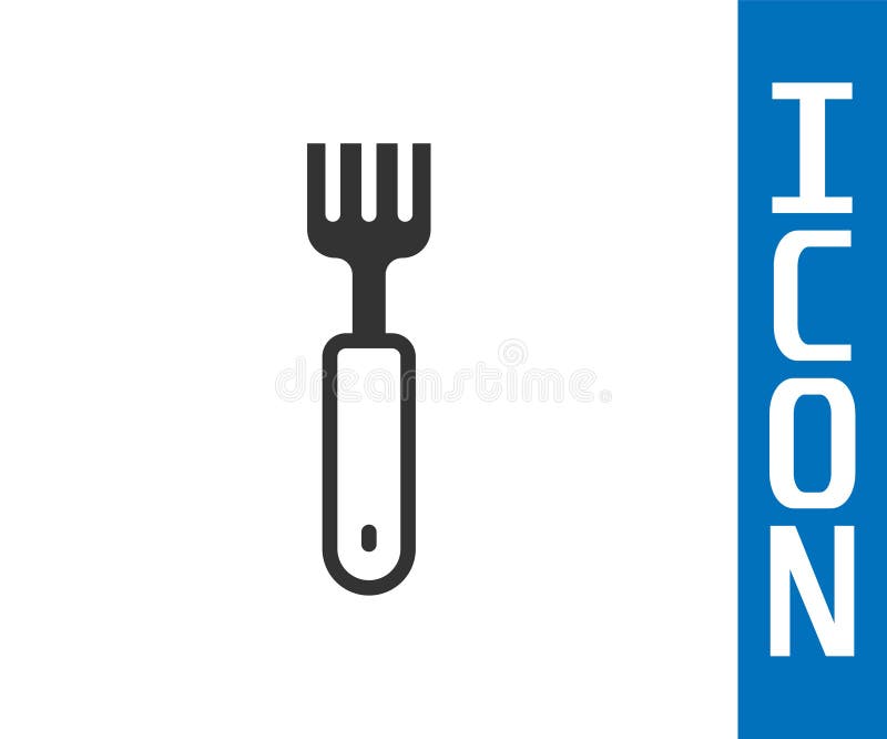 Grey Fork Icon Isolated on White Background. Cutlery Symbol Stock ...