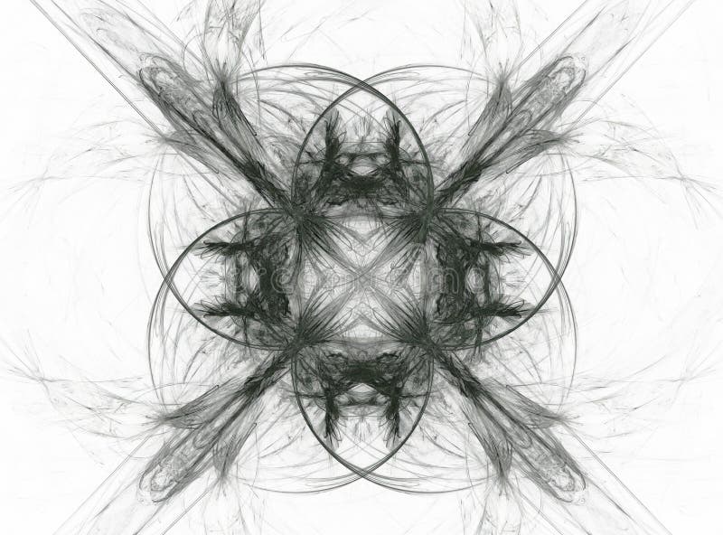 Grey Fractal in the Form of Abstraction Stock Illustration ...