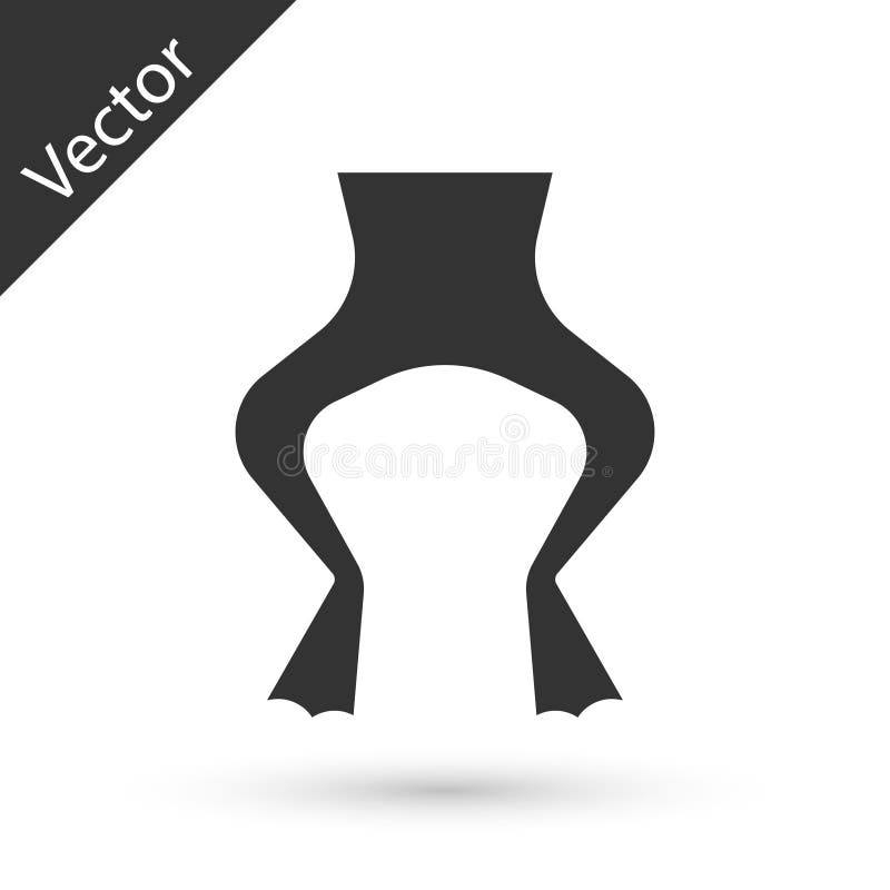 Grey Frog Legs Icon Isolated on White Background. Vector Stock ...