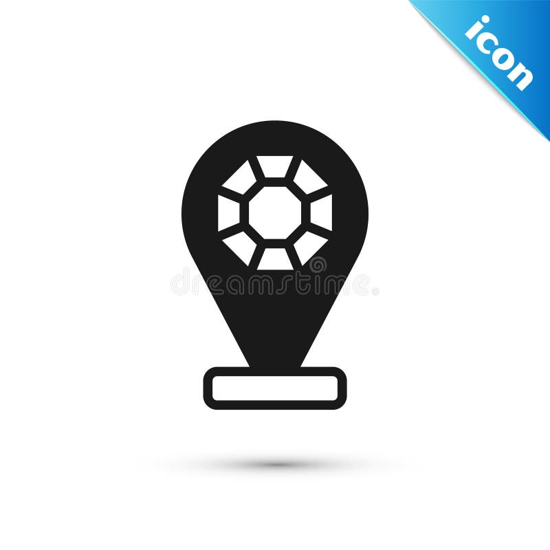 Grey Front Facade Building Jewelry Store Icon Isolated on White ...