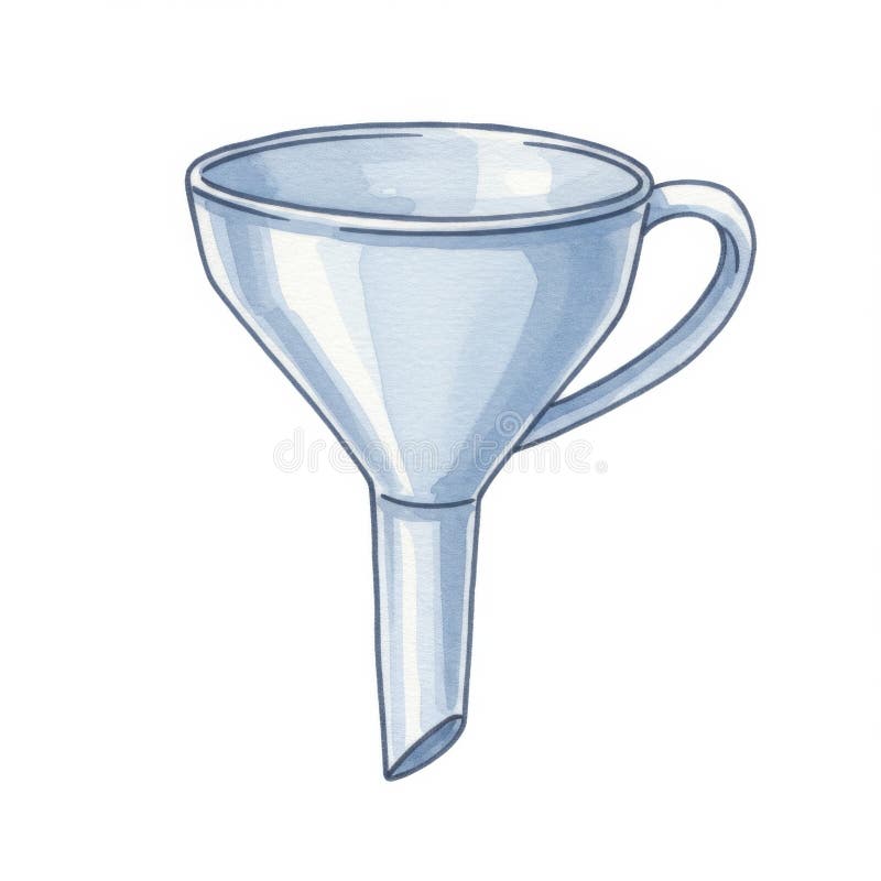 Grey Funnel Illustration with Handle on White Background Stock ...