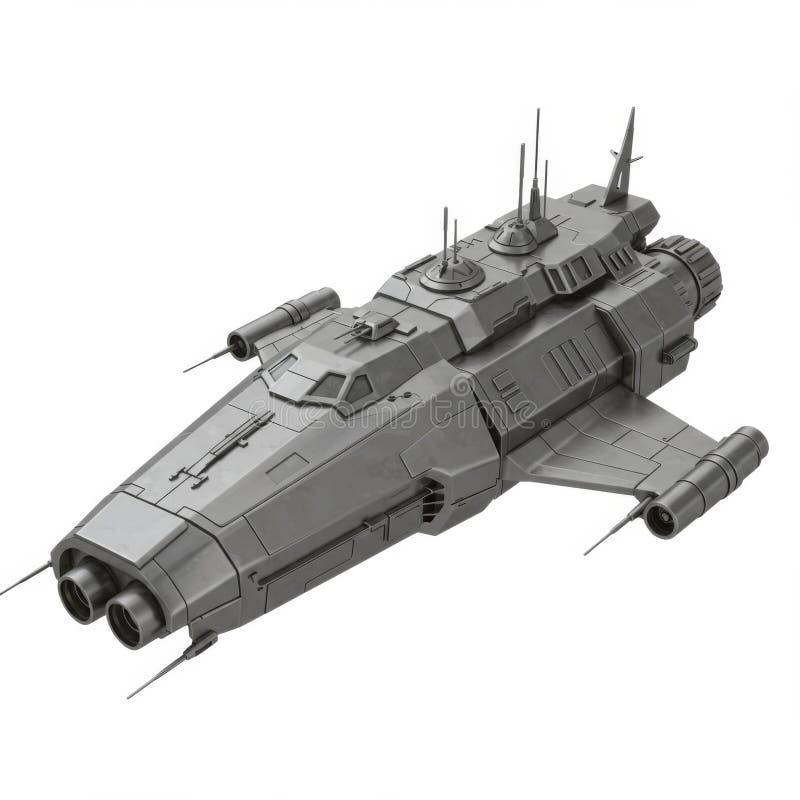 Futuristic Grey Metal Spaceship Vehicle Stock Illustrations – 173 ...