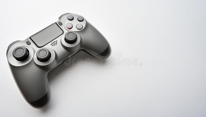 A Grey Gamepad on a White Background Stock Illustration - Illustration ...