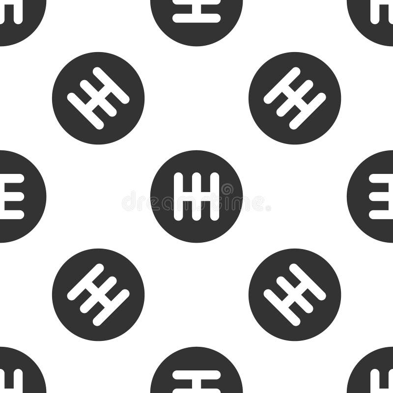 Grey Gear Shifter Icon Isolated Seamless Pattern on White Background ...