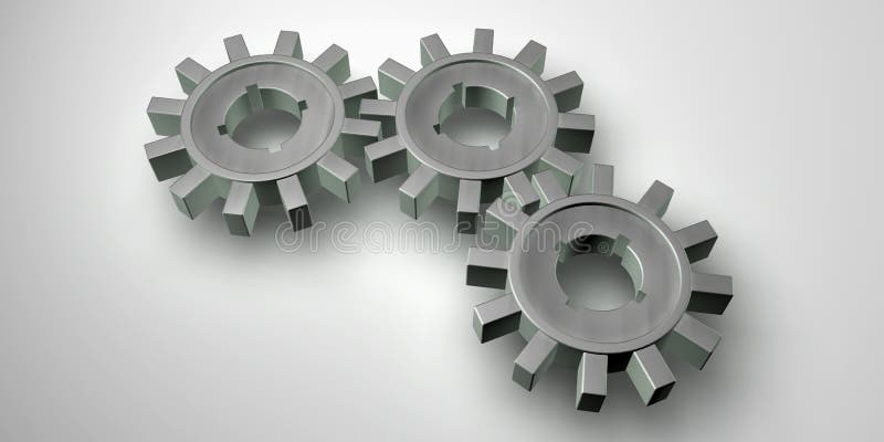 Grey Gears Steel Working Together Stock Illustration - Illustration of ...
