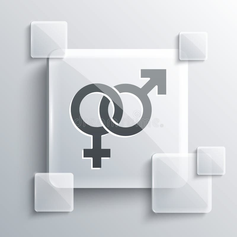 Grey Gender Icon Isolated On Grey Background Symbols Of Men And Women
