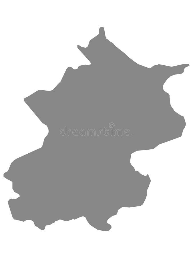 Grey Map of Beijing Municipality Stock Vector - Illustration of border ...