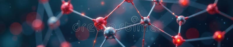 Grey Geometric Molecular Pattern Fine Lines and Dots Form a Connected ...