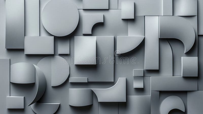 Grey Geometric Shapes Abstract Background Design Stock Illustration ...
