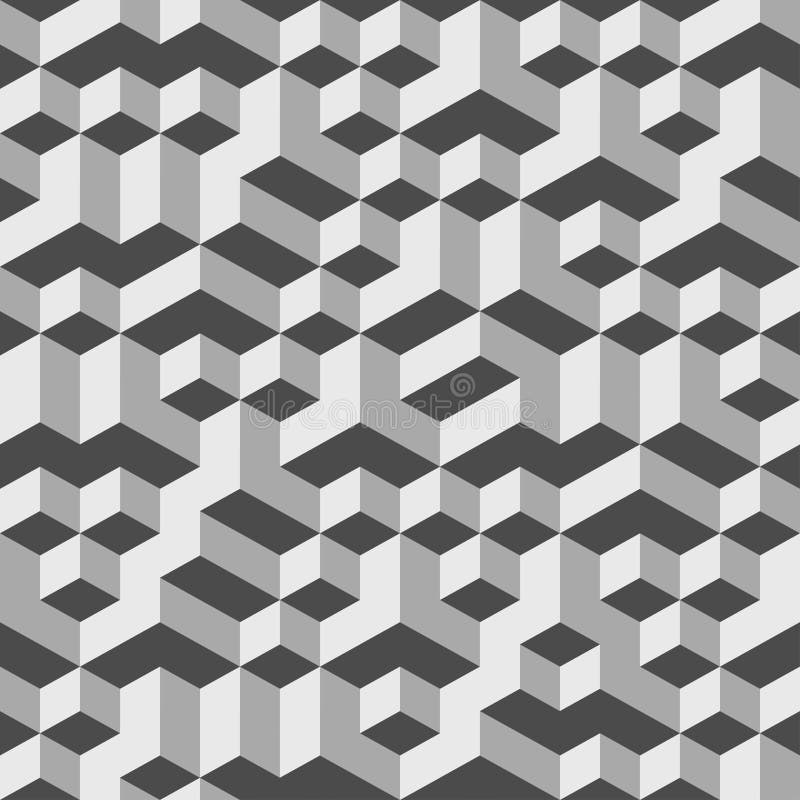 Grey Geometric Volume Seamless Pattern-Hintergrund 002 Vektor Abbildung ...