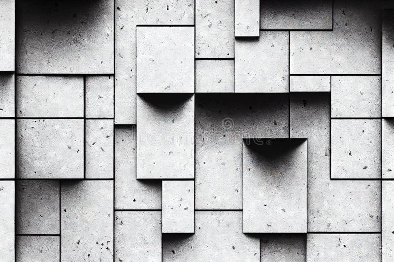 Grey Geometric Wall with Grunge Blocks and Strong Lines on Texture Made ...