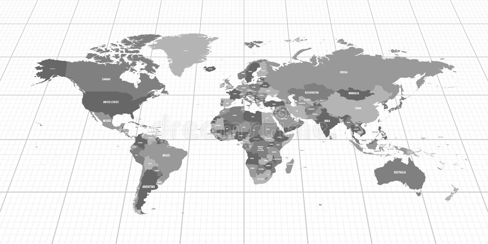 Geopolitical World Map. High Detail Political Map with Country Names ... Geopolitical World Map. High Detail Political Map with Country Names ...