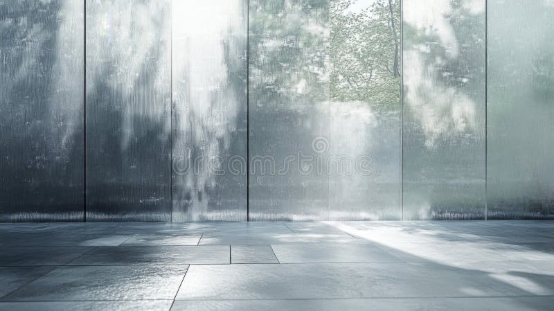 Grey Glass Wall Modern Building Exterior Sunlight Shadows Stock ...