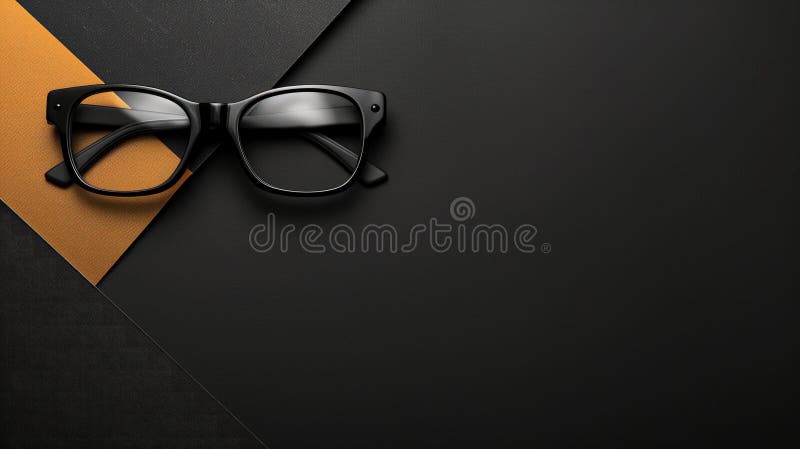 Grey Glasses on Black and Orange Surface, Eye Glass Accessory, Copy ...