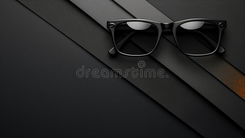 Grey Glasses on Black and Orange Surface, Eye Glass Accessory, Copy ...