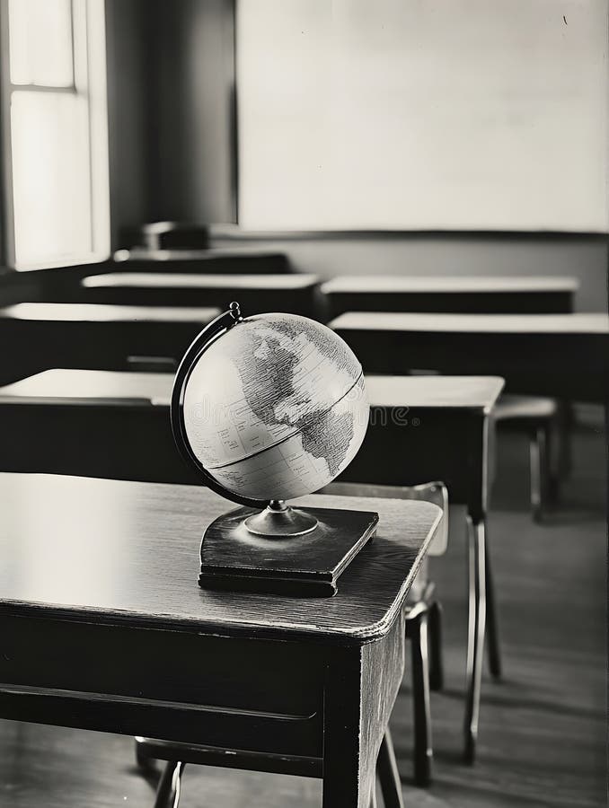 Grey Globe in a School Classroom Primary Education Geography Map Stock ...