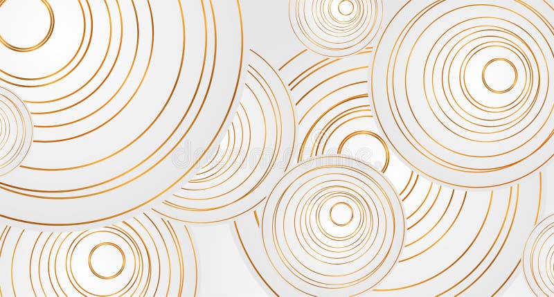 Grey and Golden Circles Abstract Luxury Geometric Background Stock ...