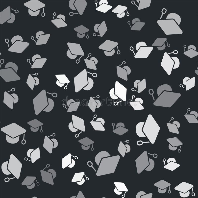 Grey graduation cap icon stock vector. Illustration of vector - 121524543