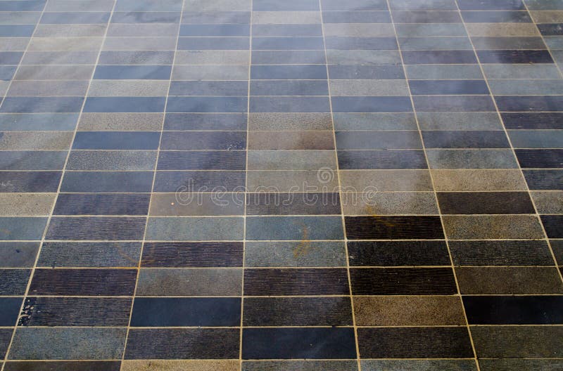 Grey Granite Pattern Surface Pavement Cover with Shallow Water. Stock ...