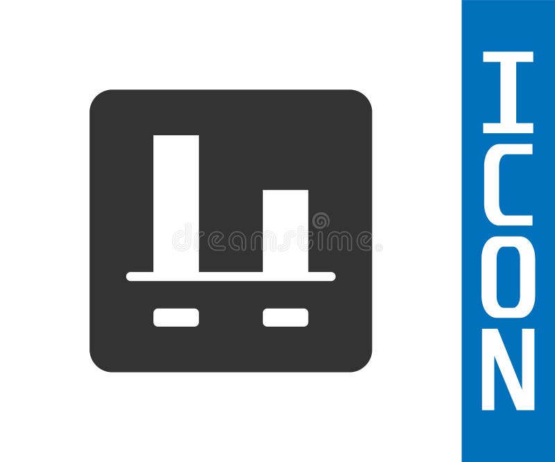 Grey Graph, Chart, Diagram, Infographic Icon Isolated on White ...