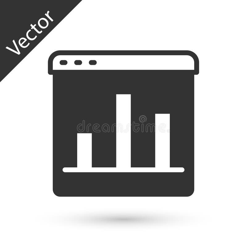 Grey Graph, Chart, Diagram, Infographic Icon Isolated on White ...