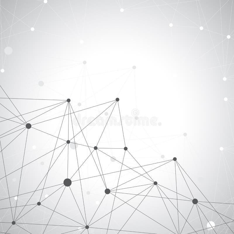 Grey Graphic Background Dots with Connections , Illustration Stock ...
