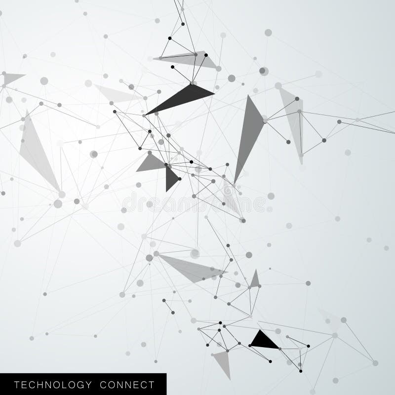 Grey Graphic Background Dots with Connections Your Design. Vector ...
