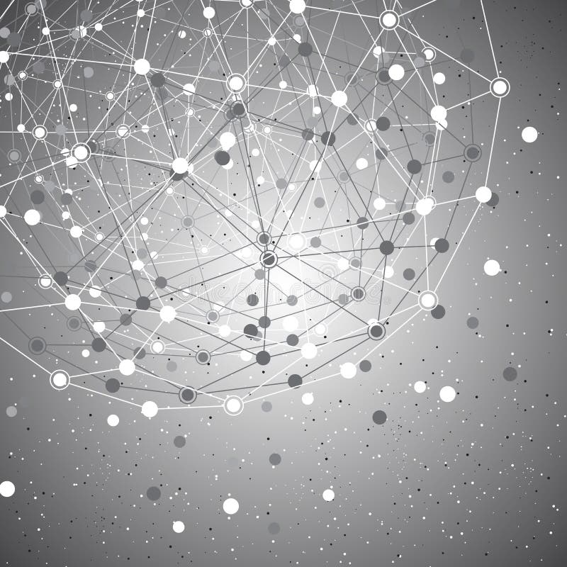 Graphic Grey Background . Connected Lines with Dots Stock Vector ...