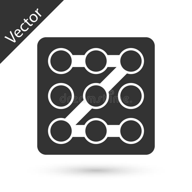 Grey Graphic Password Protection and Safety Access Icon Isolated on ...