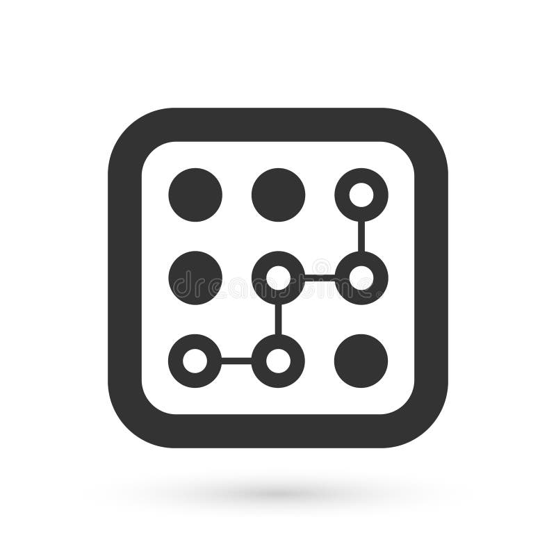 Grey Graphic Password Protection and Safety Access Icon Isolated on ...