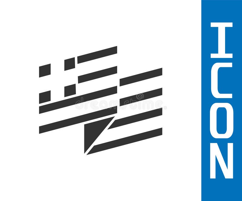 Grey Greece National Flag Icon Isolated on White Background. Vector ...