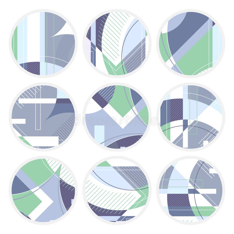 Abstract Geometric Circle Banners Set Stock Vector - Illustration of ...