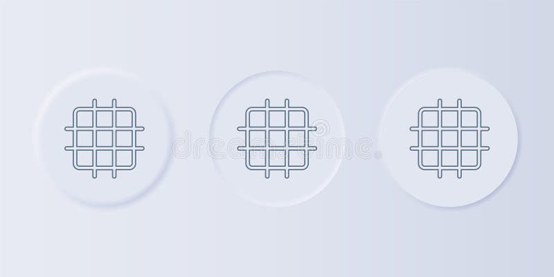 Grey Grid Graph Paper Icon Isolated on Grey Background. Set Icons in ...