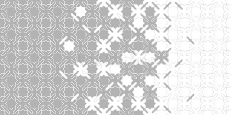 Grey Halftone Arabesque Vector Border. Arabesque Vector Seamless ...