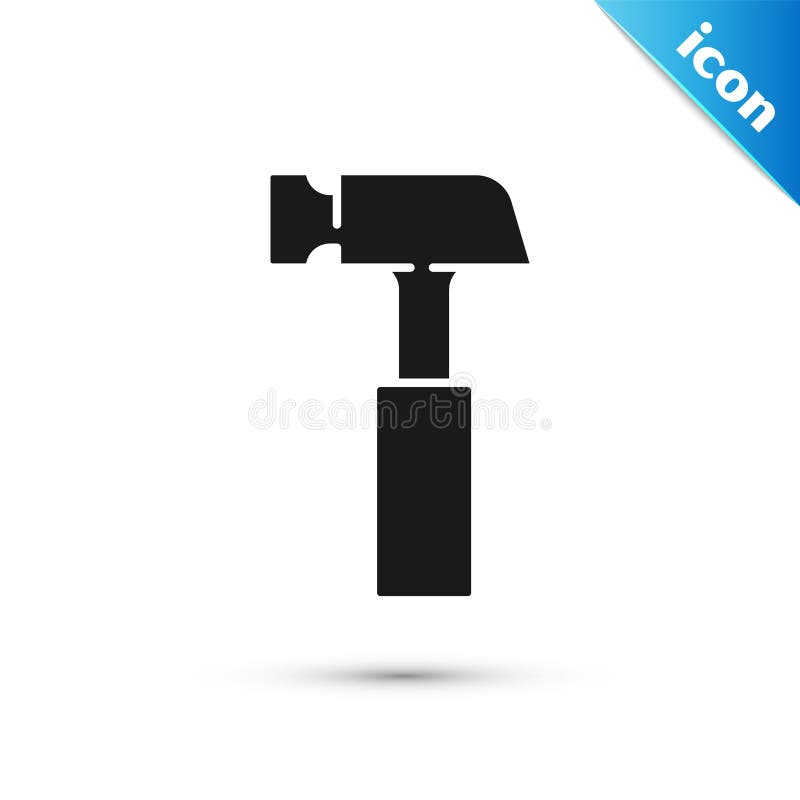 Grey Hammer Icon Isolated on White Background. Tool for Repair Stock ...