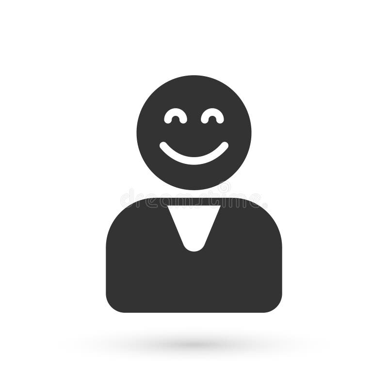 Grey Happy Customer Icon Isolated on White Background. Vector Stock ...