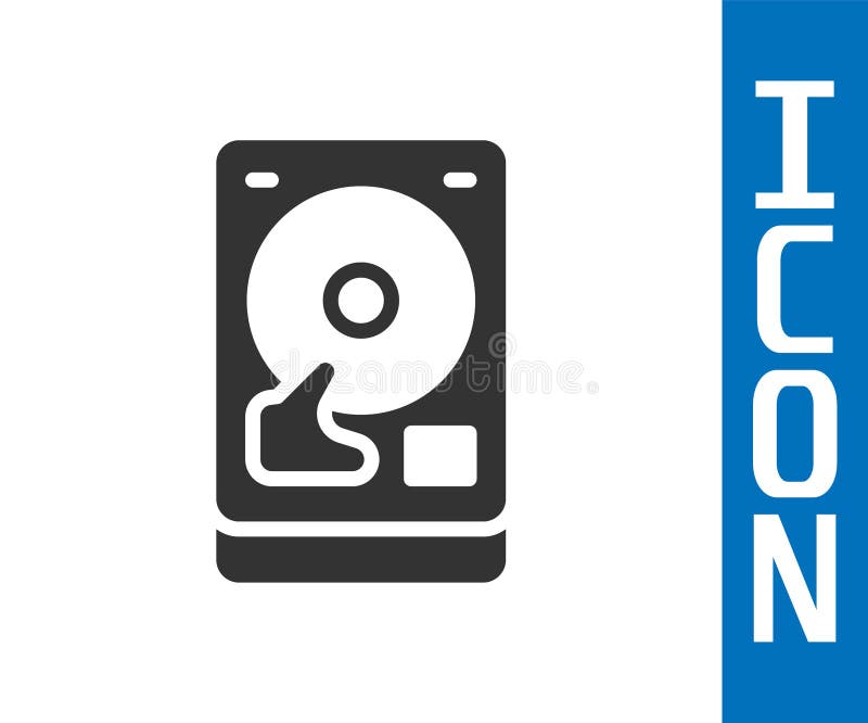 Grey Hard Disk Drive HDD Icon Isolated on White Background. Vector ...