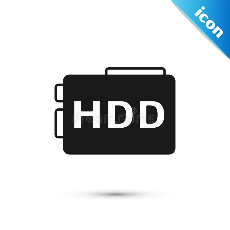 Grey Hard Disk Drive HDD Icon Isolated on White Background. Vector ...