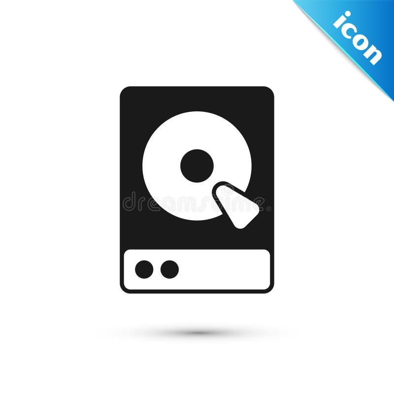 Grey Hard Disk Drive HDD Icon Isolated on White Background. Vector ...