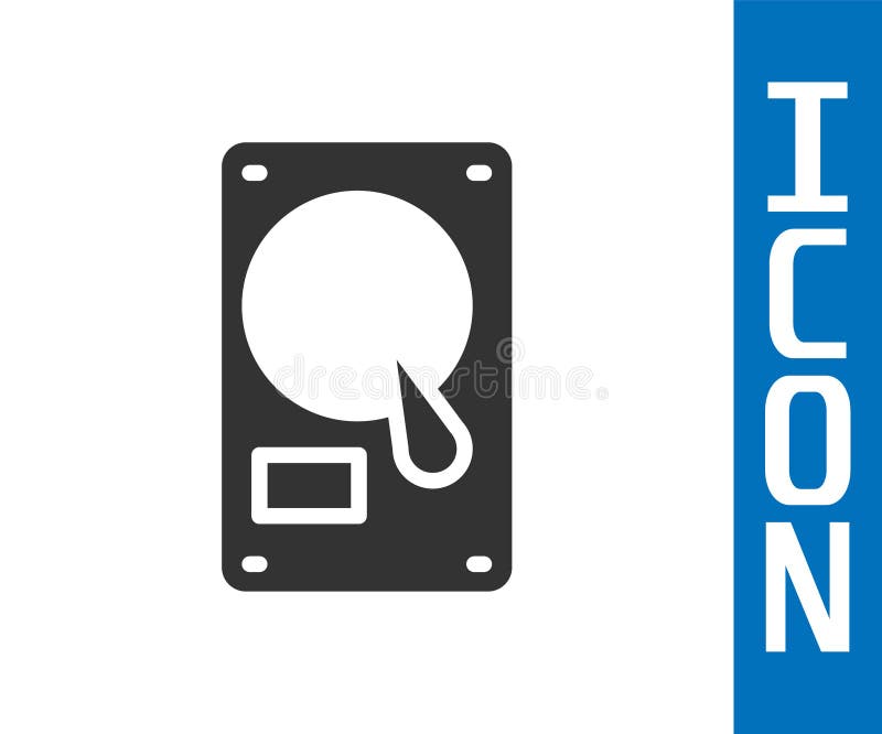 Grey Hard Disk Drive HDD Icon Isolated on White Background. Vector ...