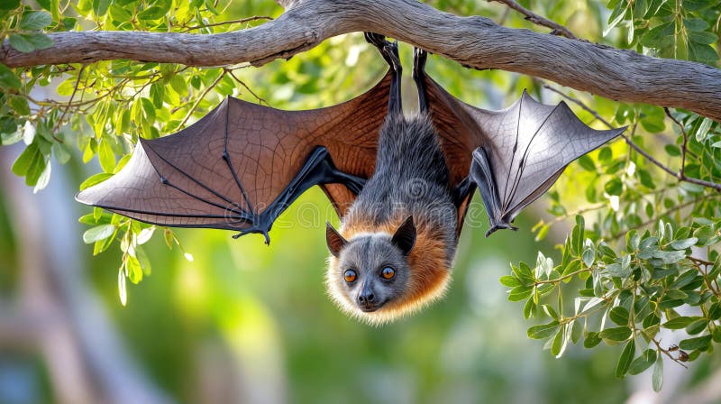 A Grey-headed Flying Fox Pteropus Poliocephalus Stock Illustration ...